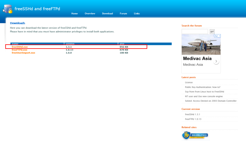 윈도우 SSH 서버 프로그램(FreeSSHD) 설치 및 설정 : 네이버 블로그