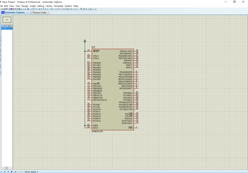 프로테우스 8(Proteus 8) 기본 사용법(Atmega128 시뮬레이션) : 네이버 블로그