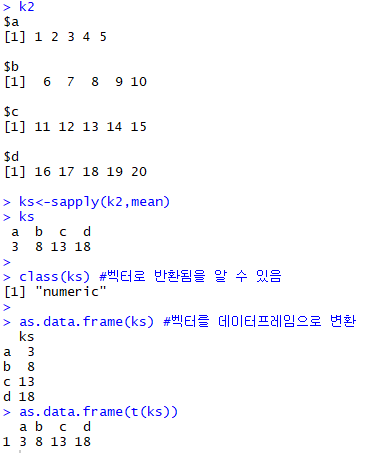 [내가 보려고 정리하는 R] apply계열 함수에 대해 알아보자 (apply, lapply, sapply, tapply ...