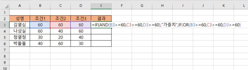 If함수의 활용여러 조건에 따라 달라지는 결과 값andor함수 네이버 블로그
