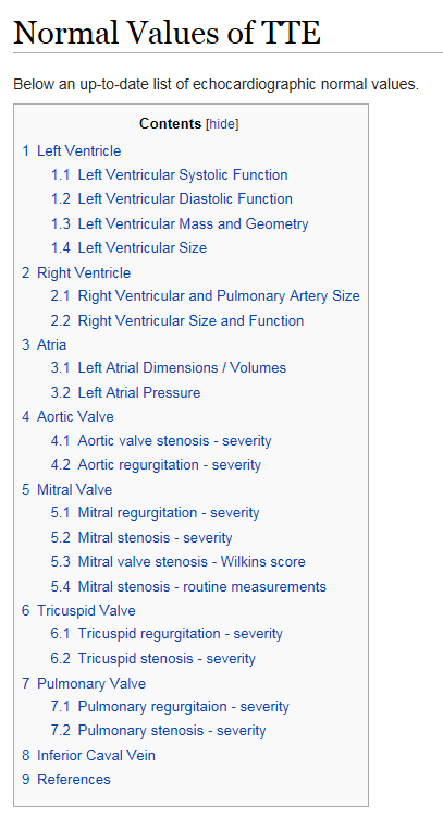 Normal values of TTE : 네이버 블로그