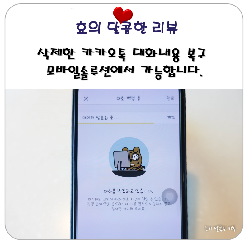 삭제한 카카오톡 대화 내용 복구 모바일솔루션에서 가능합니다 네이버 블로그