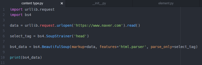 Python bs4.SoupStrainer() : 네이버 블로그