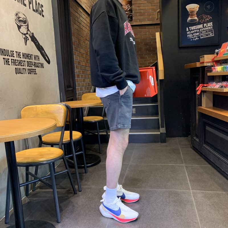오버핏 맨투맨남자 반바지 코디문레이서유니클로 양말 유뱅의 데일리룩 블로그 네이버 블로그