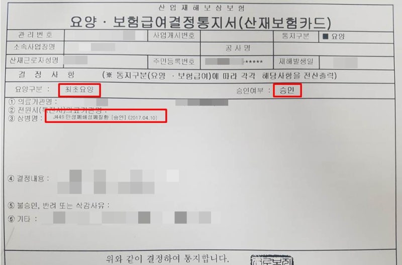 광산 굴진부 만성폐쇄성폐질환 장해등급 판정 승인 사례 폐질환 장해7급 산재 네이버 블로그