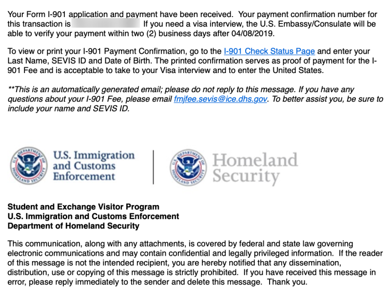 36회. 미 국토안보부에 SEVIS I-901 Fee 납부 : $180 : 네이버 블로그