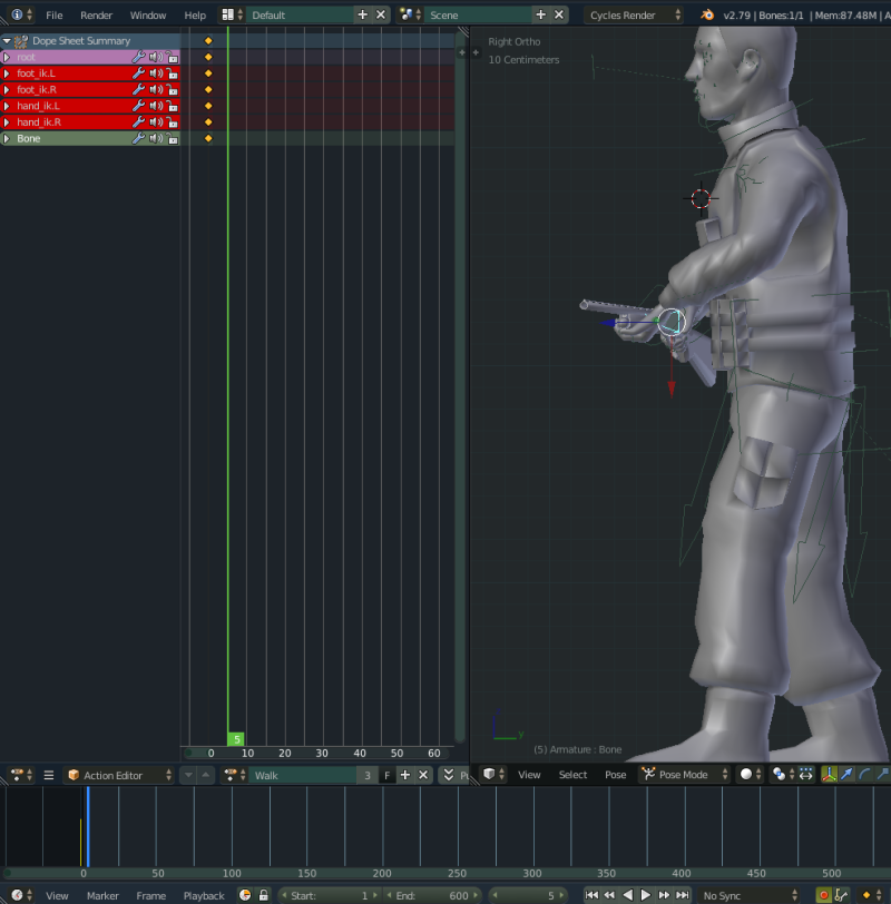 [blender2.79] dope sheet를 이용해 키프레임 본 애니메이션 만들기 : 네이버 블로그