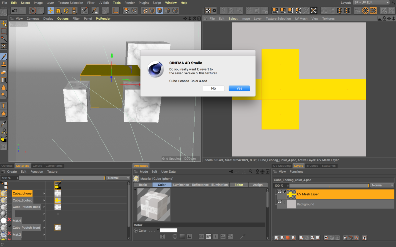 [C4D]Box_UV Mapping_대리석 Mockup나도 만들어보자 ;;; : 네이버 블로그