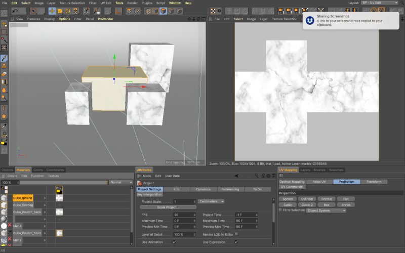 [C4D]Box_UV Mapping_대리석 Mockup나도 만들어보자 ;;; : 네이버 블로그