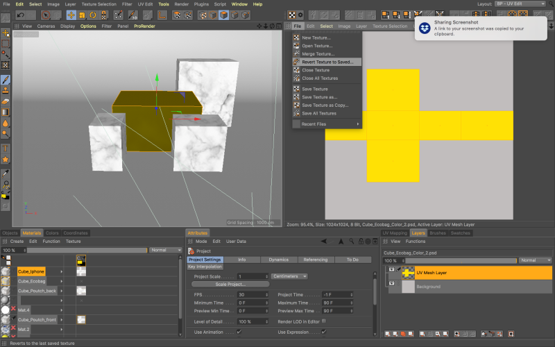 [C4D]Box_UV Mapping_대리석 Mockup나도 만들어보자 ;;; : 네이버 블로그