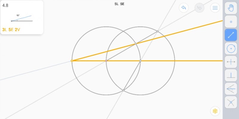 Euclidea(유클리디아) Delta(델타) 4-8 5E 해법. : 네이버 블로그