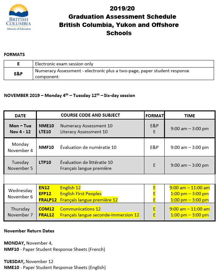 Graducation Assessment Schedule : 네이버 블로그