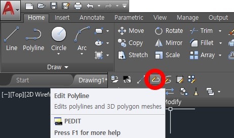 AUTO CAD Pedit : 네이버 블로그