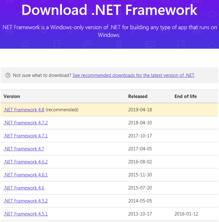 Microsoft Net Framework닷넷 프레임 워크 48 최신버전 설치하기0418 Released 네이버 블로그