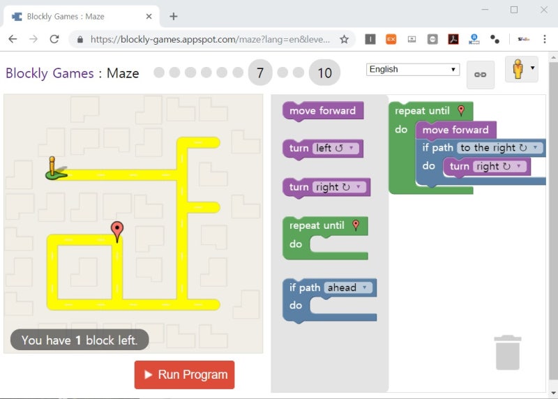 블록리 미로찾기 구글 코딩게임으로 아이들과 함께! : 네이버 블로그