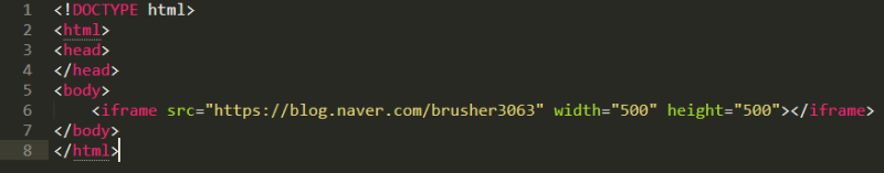 [HTML/CSS] iframe (inline-frame) 태그 사용법 : 네이버 블로그