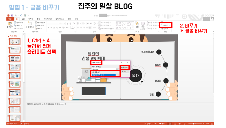Ppt 저장할 수 없는 글꼴 글꼴 포함 저장 오류 해결법 글꼴깨짐 싱글바이트 더블바이트 전환 네이버 블로그