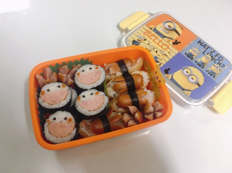 소풍도시락메뉴 스마일김밥 비엔나소세지문어 아기유부초밥 완성 네이버 블로그