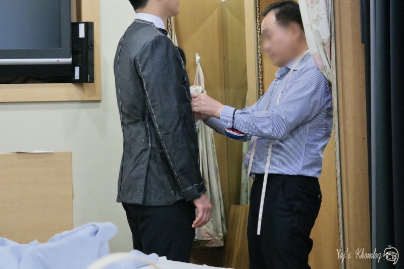 W 135 신랑 맞춤 예복완성 진회색 줄무늬 정장 결혼식 본식 후기 네이버 블로그