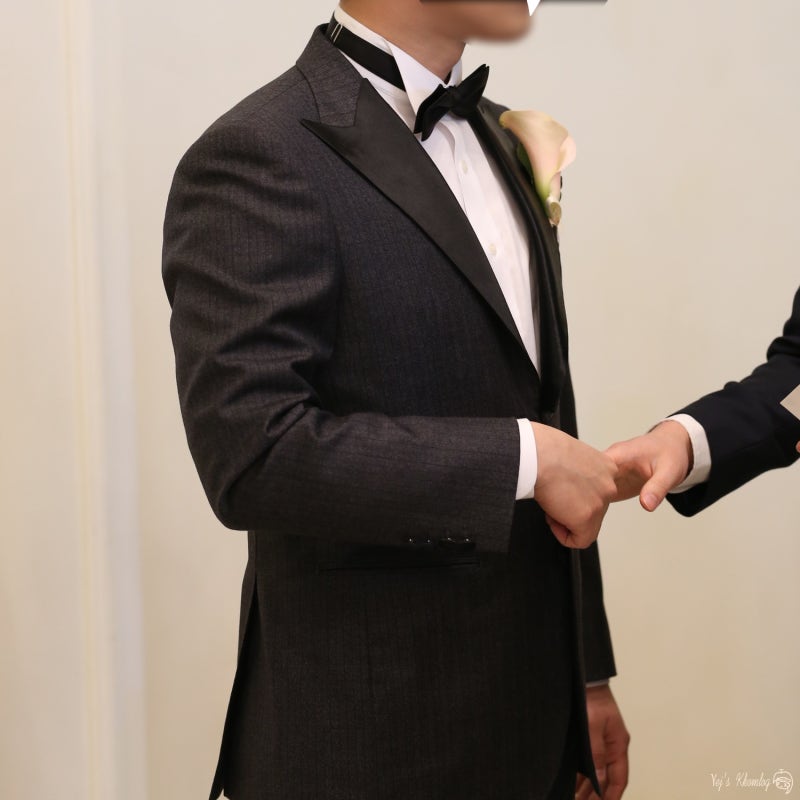 W 135 신랑 맞춤 예복완성 진회색 줄무늬 정장 결혼식 본식 후기 네이버 블로그