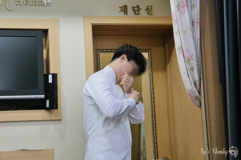 W 135 신랑 맞춤 예복완성 진회색 줄무늬 정장 결혼식 본식 후기 네이버 블로그