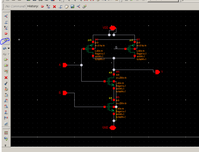 Custom Designer (Schematic/Symbol) / inverter / 2 input Nand Gate ...