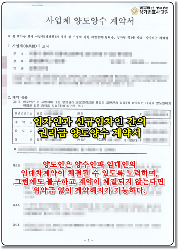 상가 권리금계약서 양식 및 실제 사례 네이버 블로그