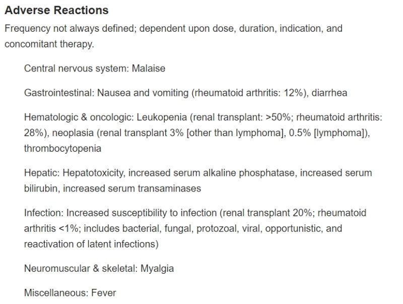아자티오프린, 오심[이상 반응], Azathioprine, nausea[adverse reaction] : 네이버 블로그