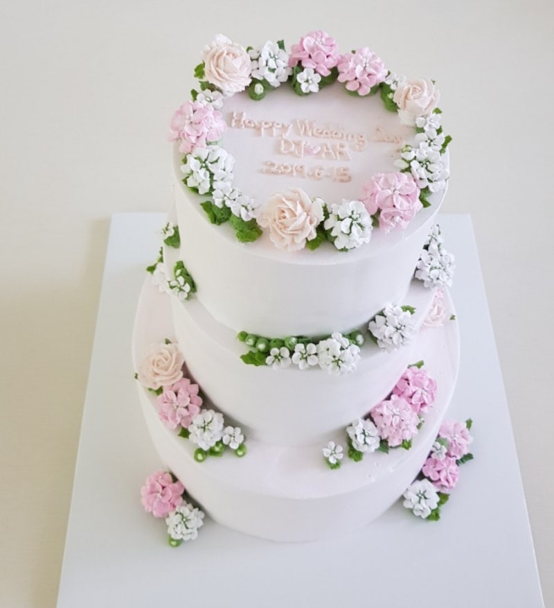 웨딩케이크-생크림플라워케이크/3단케이크/행사케이크/결혼케이크/이벤트케이크/ 신대방플라워케이크 : 네이버 블로그