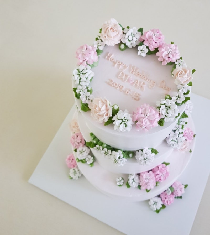 웨딩케이크-생크림플라워케이크/3단케이크/행사케이크/결혼케이크/이벤트케이크/ 신대방플라워케이크 : 네이버 블로그
