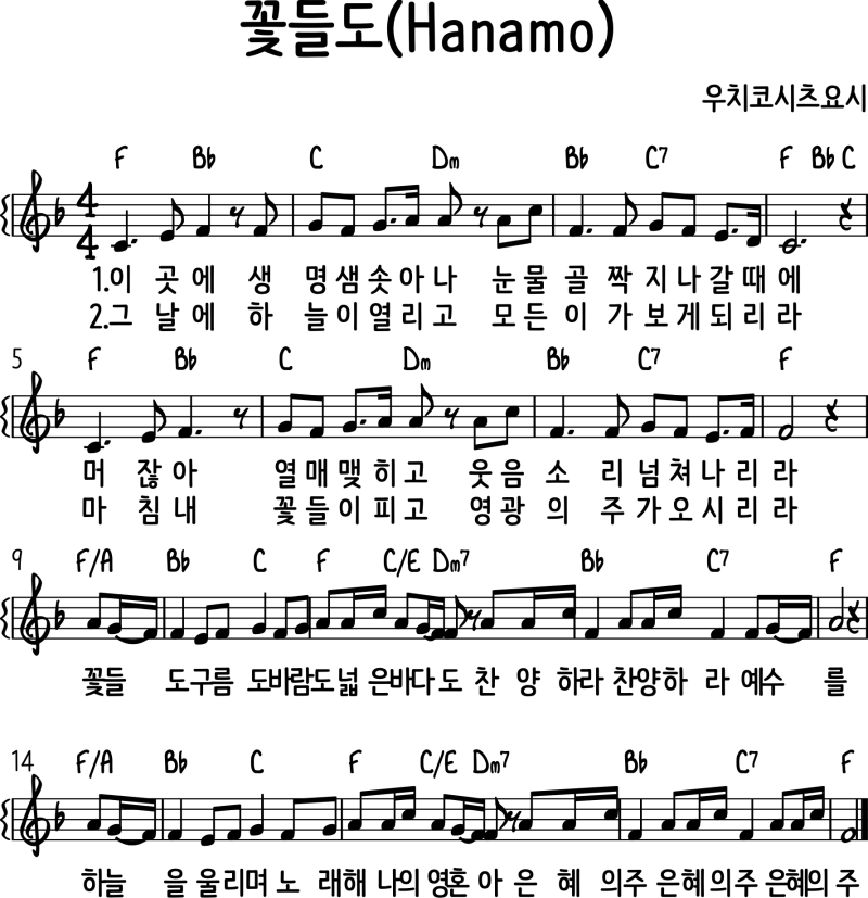 F코드 Ccm 느린 찬양 악보 모음 네이버 블로그