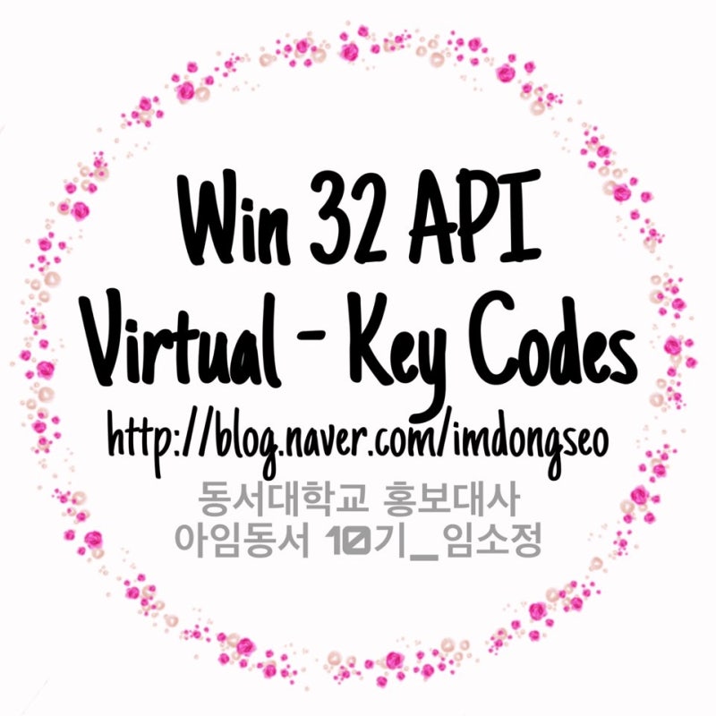 [동서대] Win 32 API VK_ 가상 키 코드(Virtual - Key Codes) : 네이버 블로그