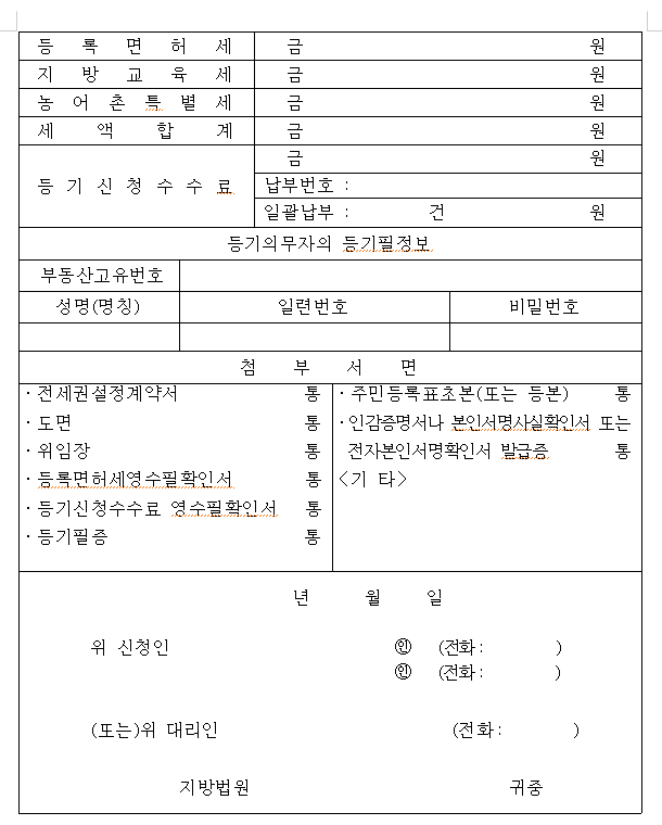 전세권설정 셀프등기 비용 및 서류 안내 네이버 블로그