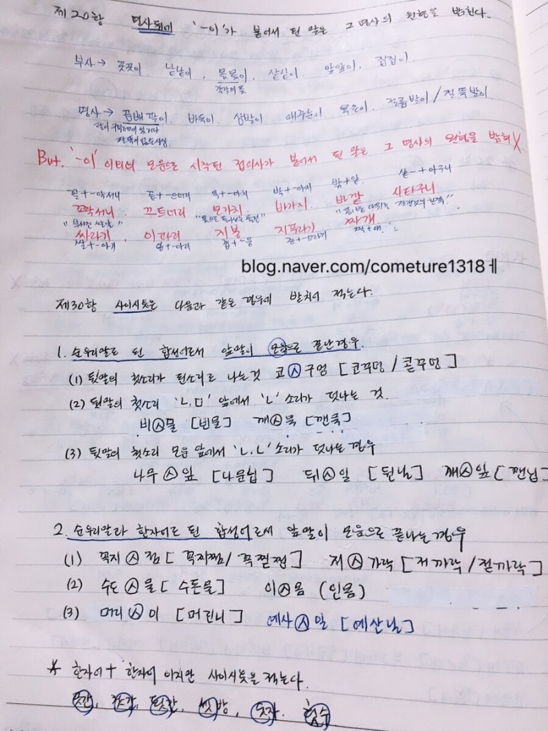 문법 한글맞춤법 고등국어 요점정리 내신 교과서중심정리 네이버 블로그
