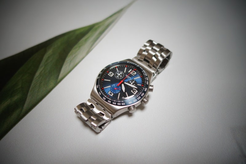 스와치 아이러니 크로노그래프 시계 BLUE GRID YVS454 리뷰 : 네이버 블로그