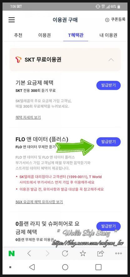 플로 앤 데이터,SKT FLO 이용권 100원에 이용하기 : 네이버 블로그