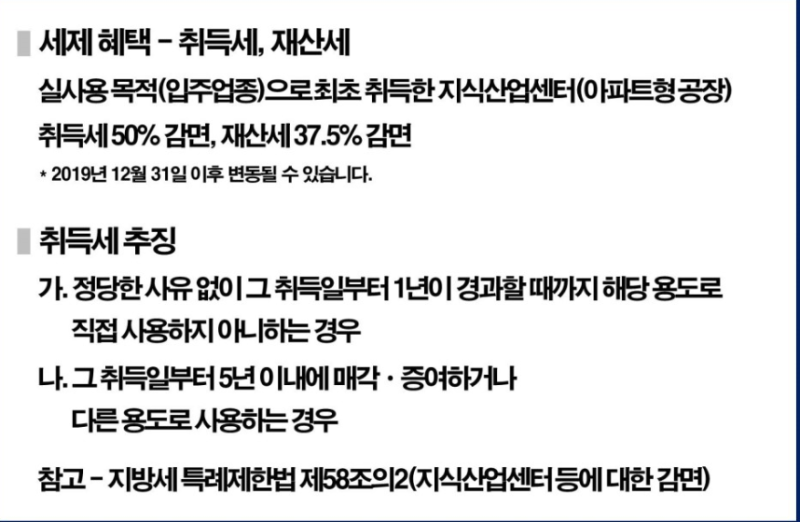 지식산업센터 분양받아 입주시 받을수 있는 세혜택들취득세법인세 네이버 블로그