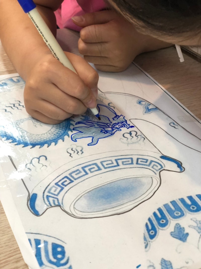 산본미술학원 청화백자그리기 초등저학년수업 산본3단지미술 산본초등미술 산본아동미술 네이버 블로그