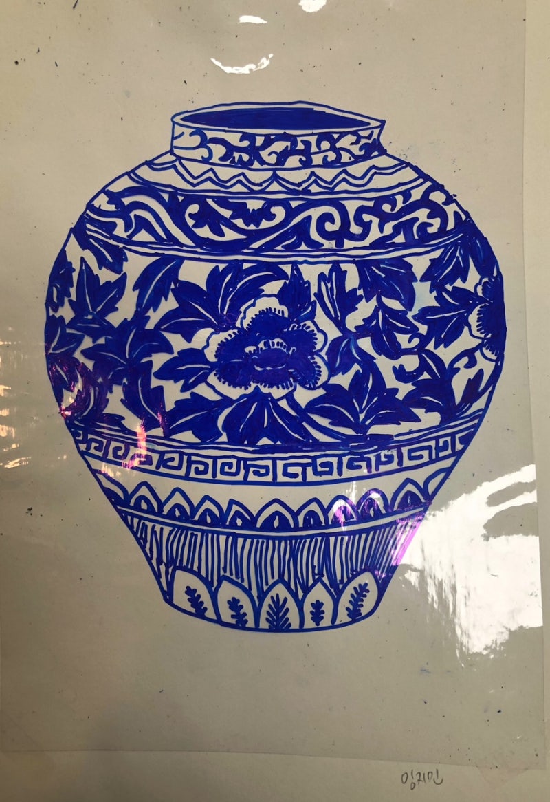 산본미술학원 청화백자그리기 초등저학년수업 산본3단지미술 산본초등미술 산본아동미술 네이버 블로그