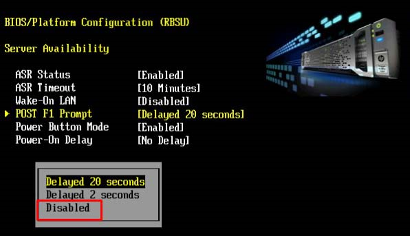 How to Configure the Server to Display the F1 Key in the POST Screen ...
