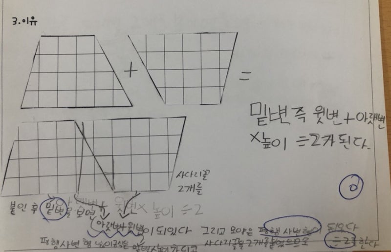 (5학년 수학)사다리꼴 넓이 구하기 : 네이버 블로그