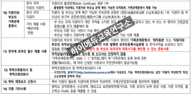 외국인전형 연세대학교 2020학년도 3월 학기 모집 전형 안내 한부모 대만 국적을 소지한 경우에도 여전히 순수 외국인