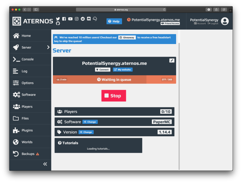 마인크래프트 Aternos 무료 호스팅 서비스로 서버 여는 법 : 네이버 블로그