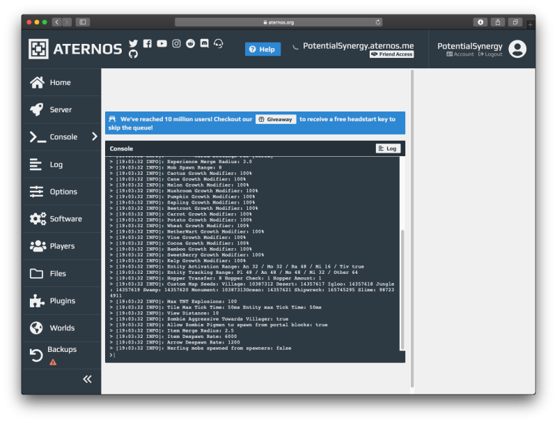 마인크래프트 Aternos 무료 호스팅 서비스로 서버 여는 법 : 네이버 블로그