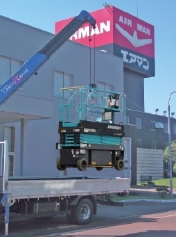 [에어맨 수직승강형 고소작업대 ENTL/ENCL시리즈] 휠식/크롤러식 고소작업차(AIRMAN/방수기능/최대높이9.9M ...