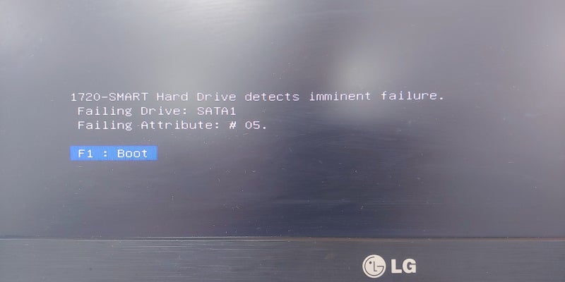 1720 - SMART Hard Drive detects imminent failure 에러 : 네이버 블로그