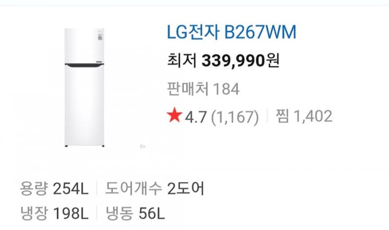 *사무실 냉장고 추천*엘지 냉장고 2도어 /LG전자 B267WM ( 엘지소형냉장고 추천+엘지가성비냉장고) : 네이버 블로그