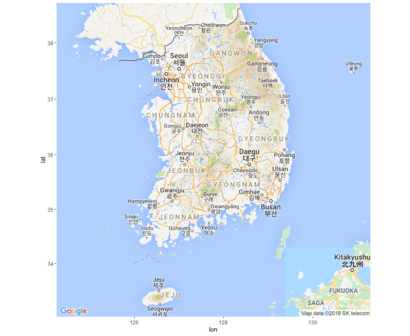 ggmap으로 한글주소를 좌표로 자동 변환하기 + 위치별로 색깔 다르게 표시하기 + 위치에 이름 추가하기 : 네이버 블로그
