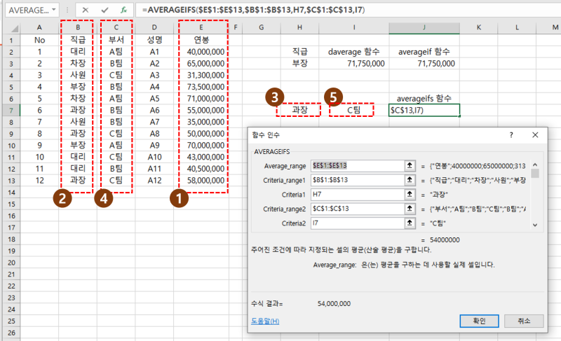 엑셀2019 조건에 해당되는 평균값을 구하는 함수 Daverage Vs Averageif Vs Averageifs 네이버 블로그
