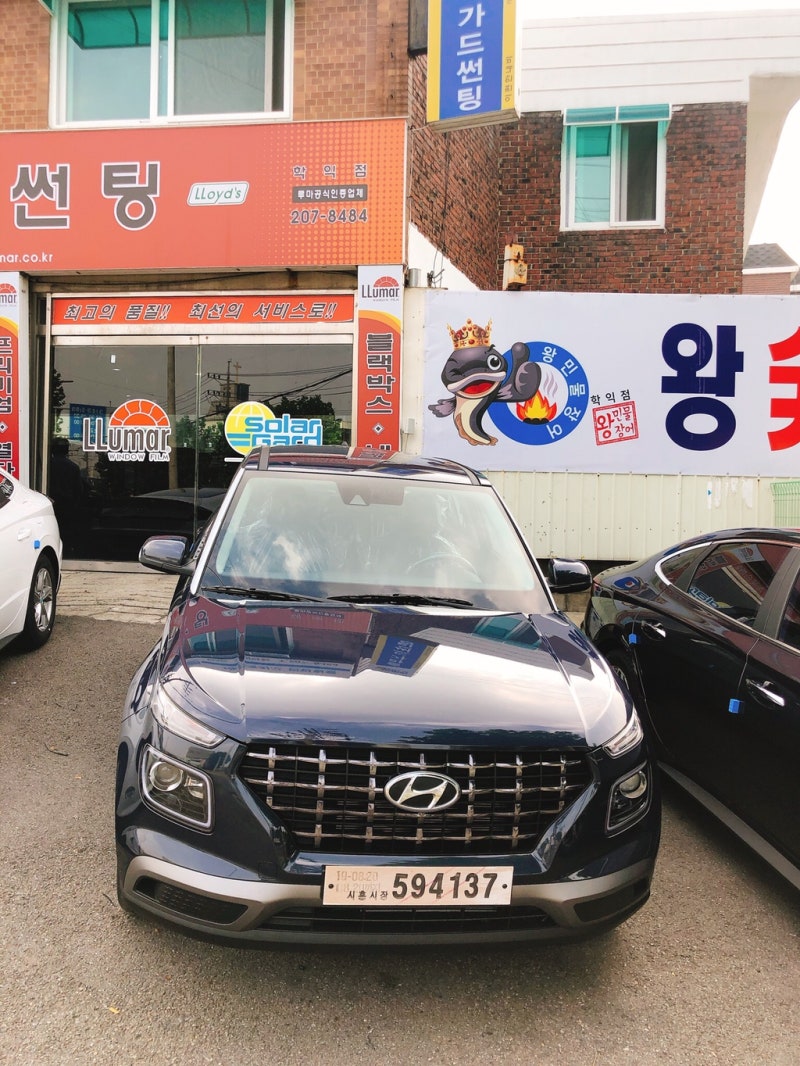 현대자동차 베뉴 신차검수 솔라가드 크리스탈썬팅 전체시공 솔라가드썬팅 노블레스점 루마썬팅 인천학익점 인천열차단썬팅전문점
